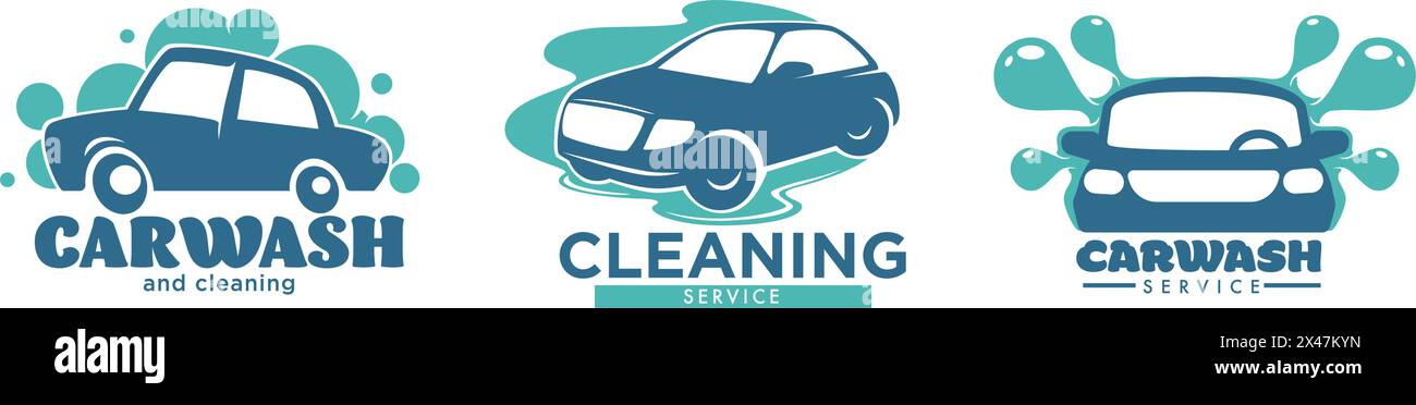 Car Wash Service Logo Set Stock Vector Image & Art - Alamy