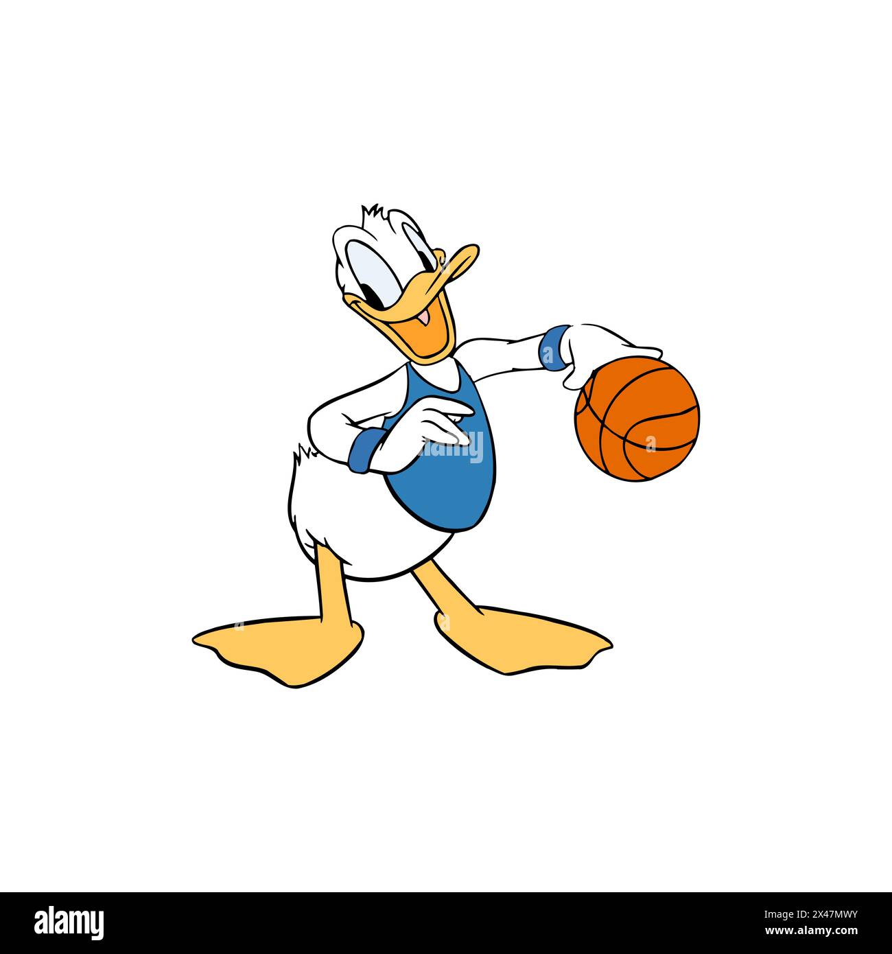 Donald duck character basketball design vector illustration Stock ...
