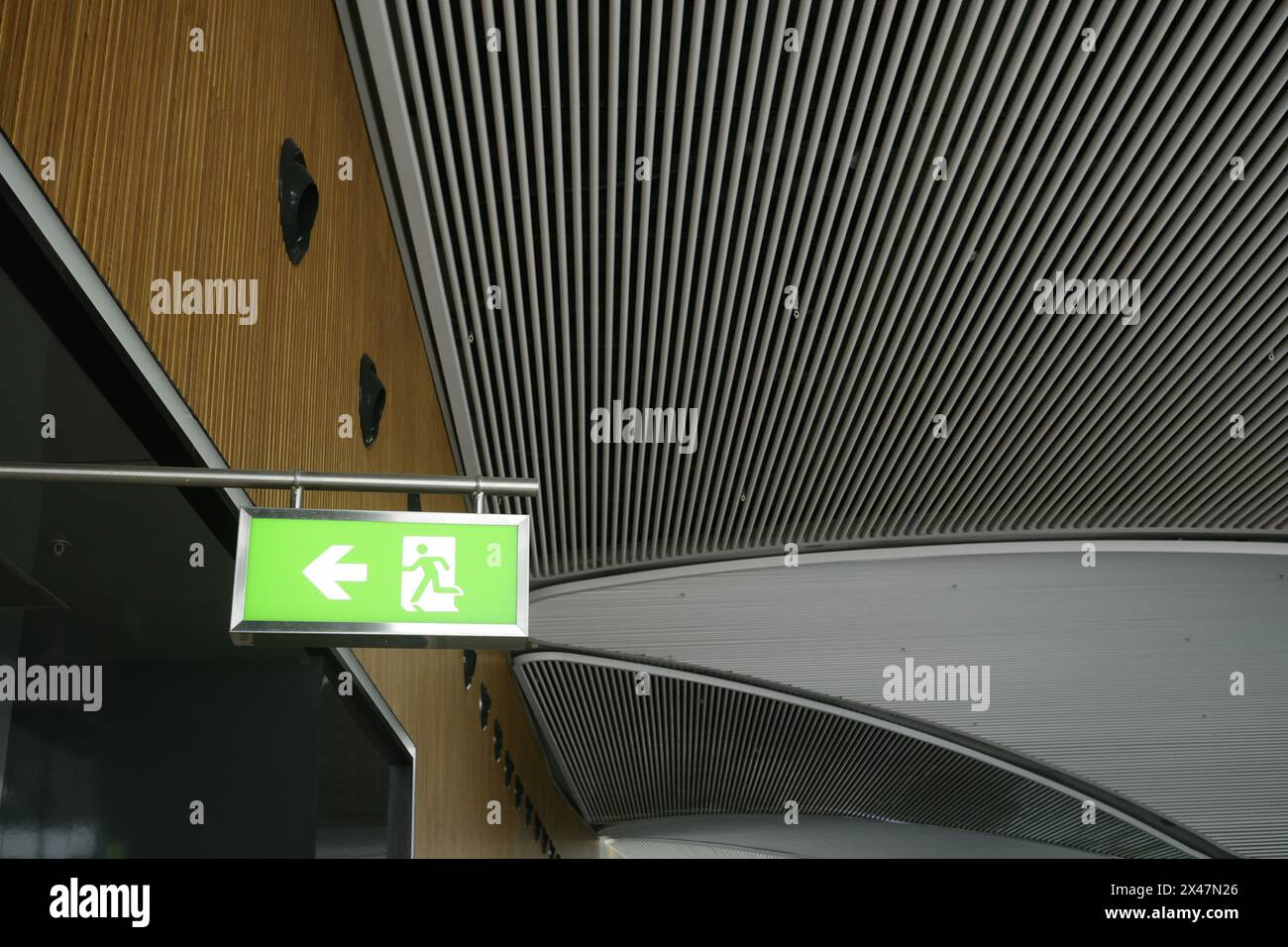 emergency exit door at super market Stock Photo - Alamy