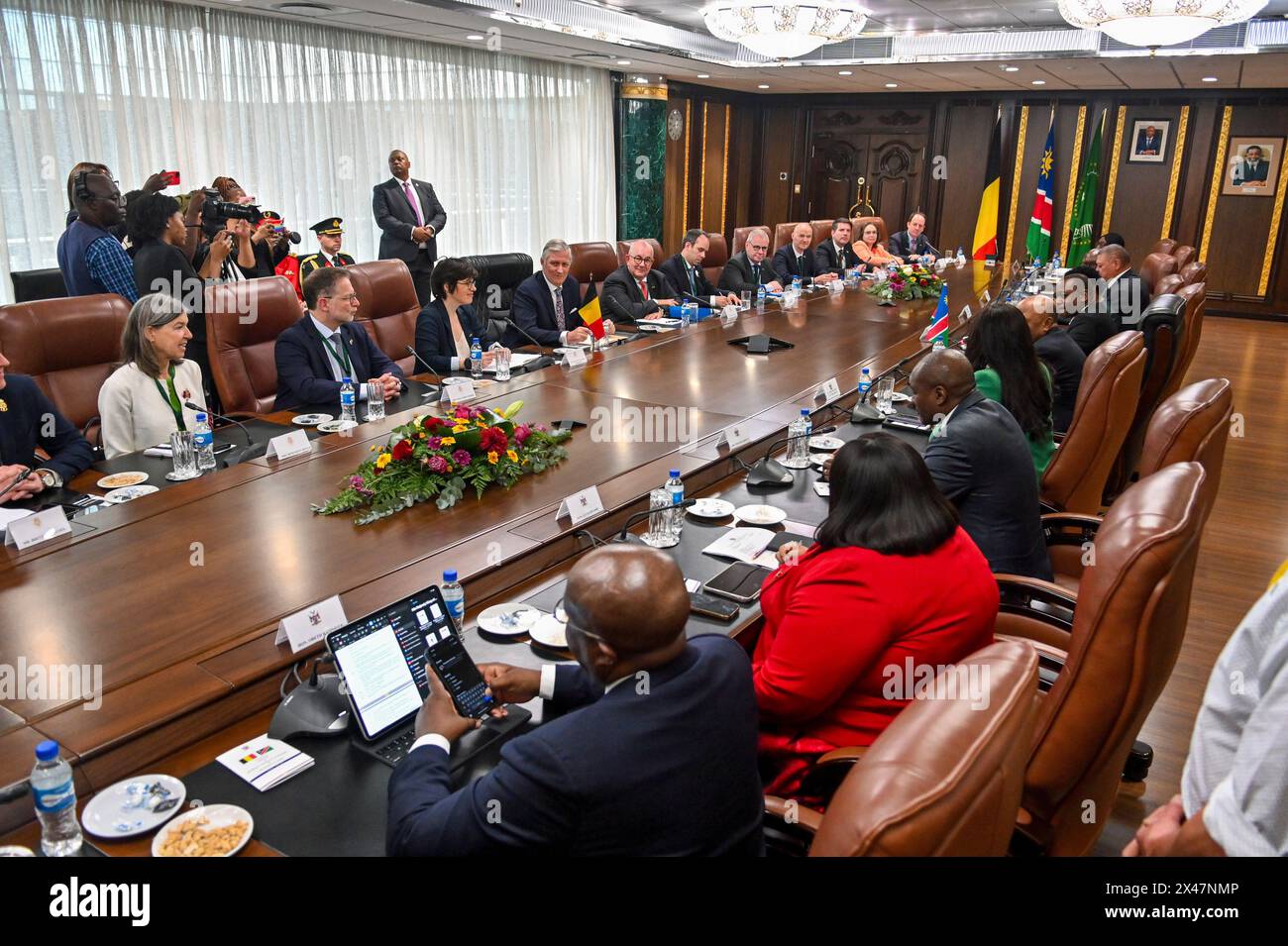 Namibia, Windhoek, 30 april 2024 Majesty King Philippe official working ...