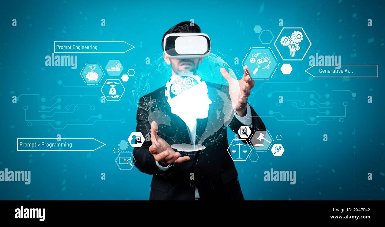 Caucasian business man using chat bot to support and assistant ... Caucasian business man using chat bot to support and assistant ...