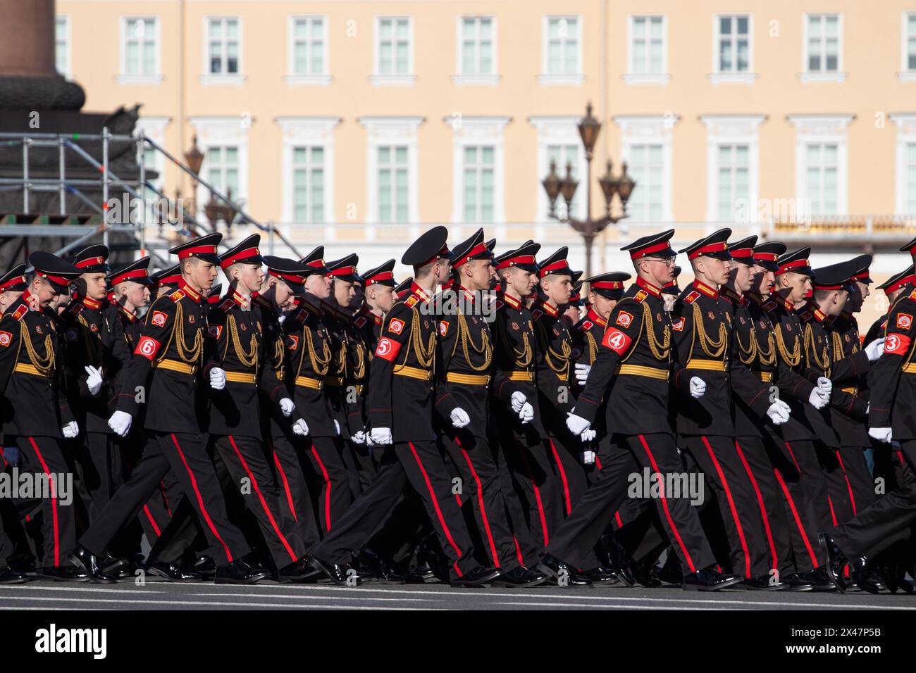 St. Petersburg, Russia. 30th Apr, 2024. Russian military personnel ...