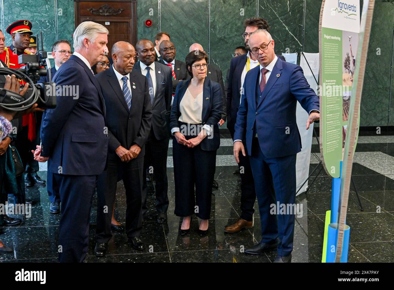 Namibia, Windhoek, 30 april 2024 Majesty King Philippe official working ...
