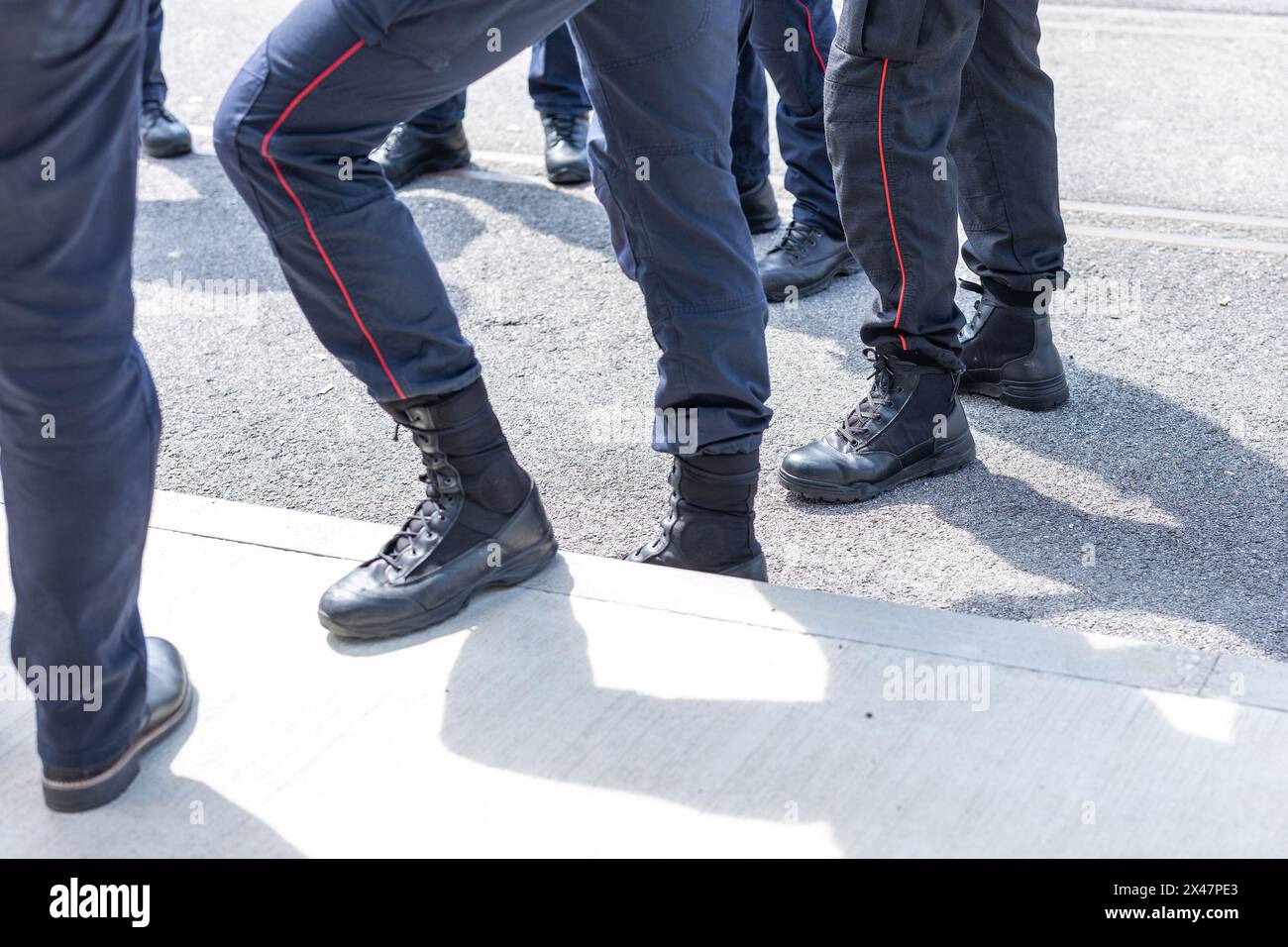 Police officers in leather hi-res stock photography and images - Alamy
