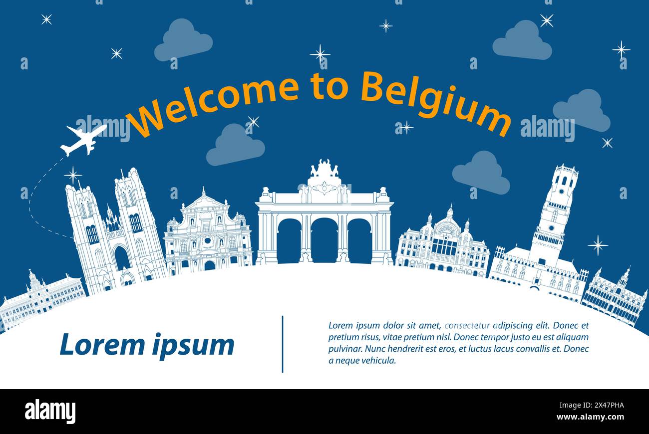 Belgium landmark tower Stock Vector Images - Alamy