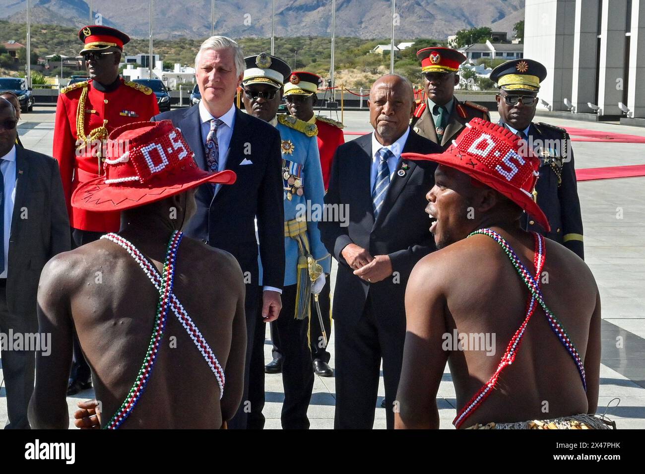 Namibia, Windhoek, 30 april 2024 Majesty King Philippe official working ...