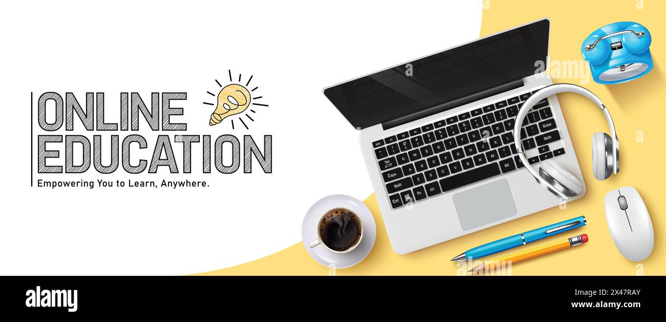 Student headset computer Stock Vector Images - Alamy