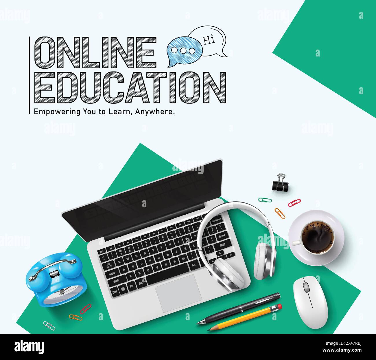 Online school education vector design. Back to school online education ...