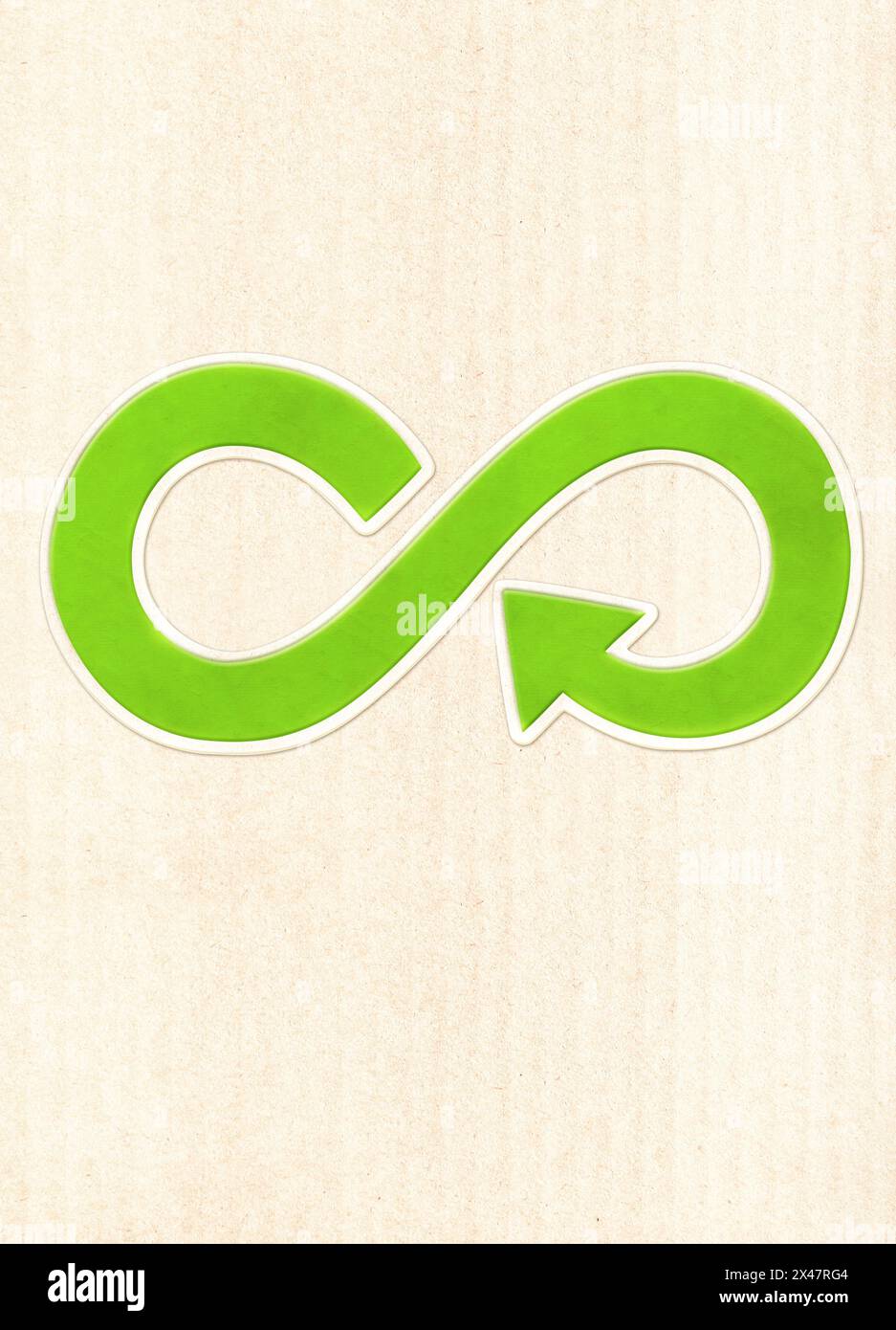 Circular economy symbol on green paper texture. Sustainable development ...
