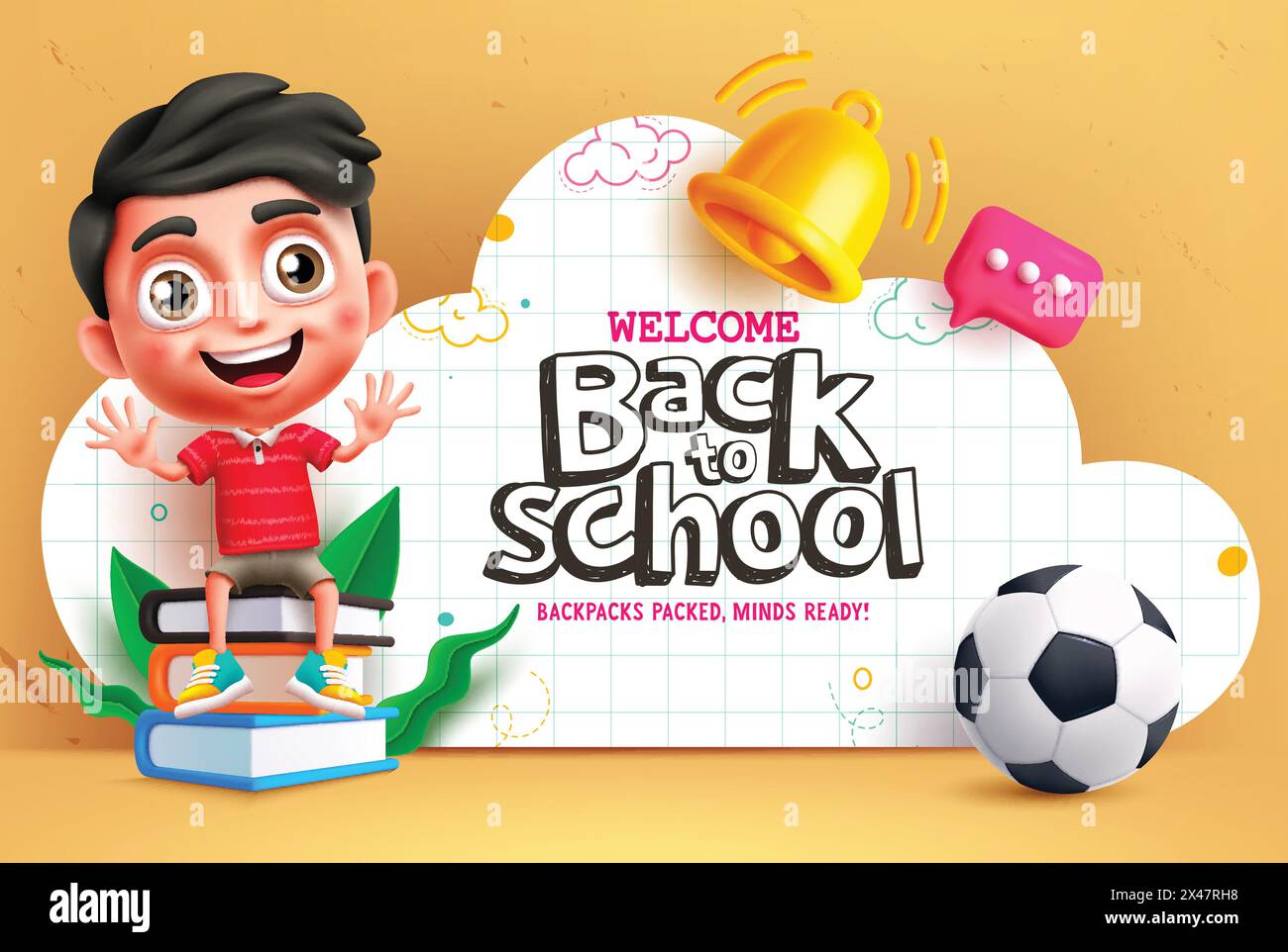Back to school boy character vector design. Welcome back to school ...