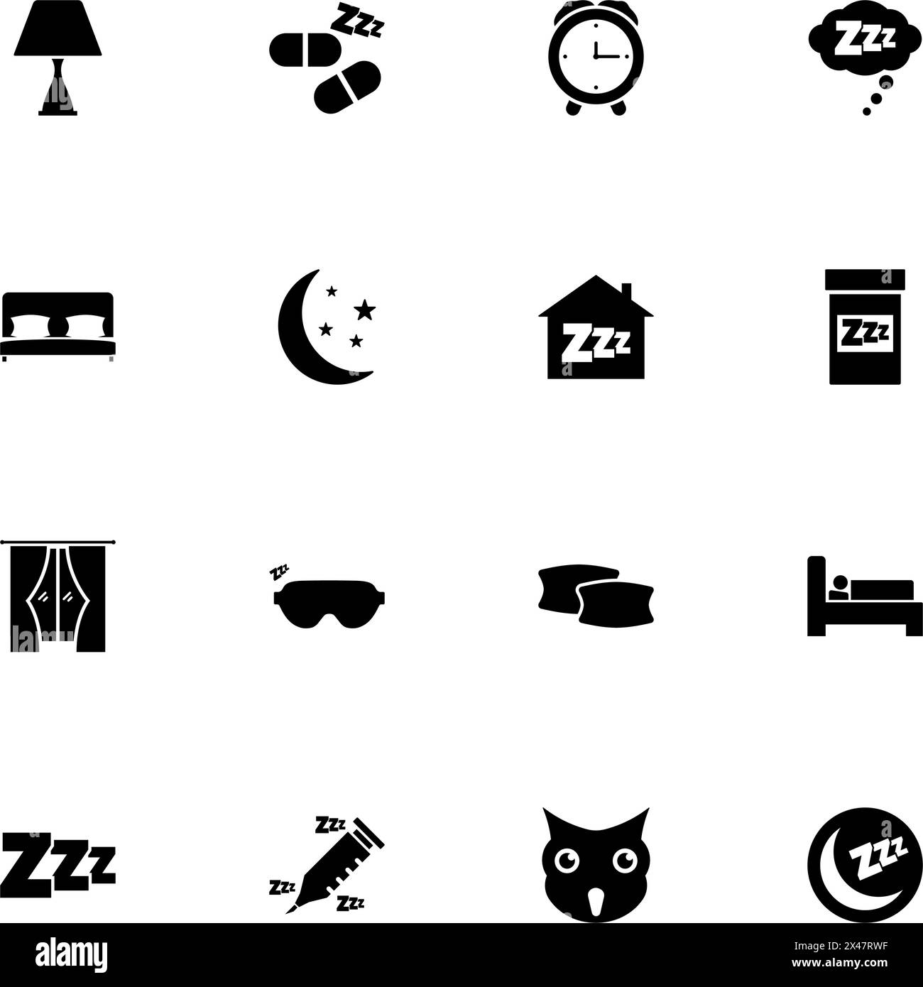 Sleep icon - Expand to any size - Change to any colour. Perfect Flat ...