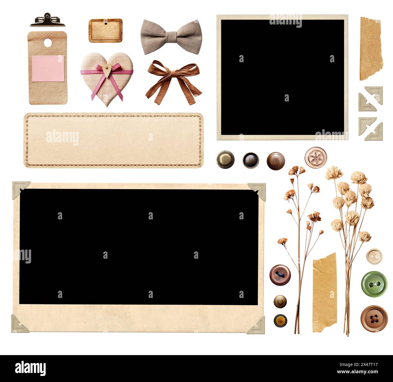 Collection of vintage elements for scrapbooking. Nostalgic set of retro ...