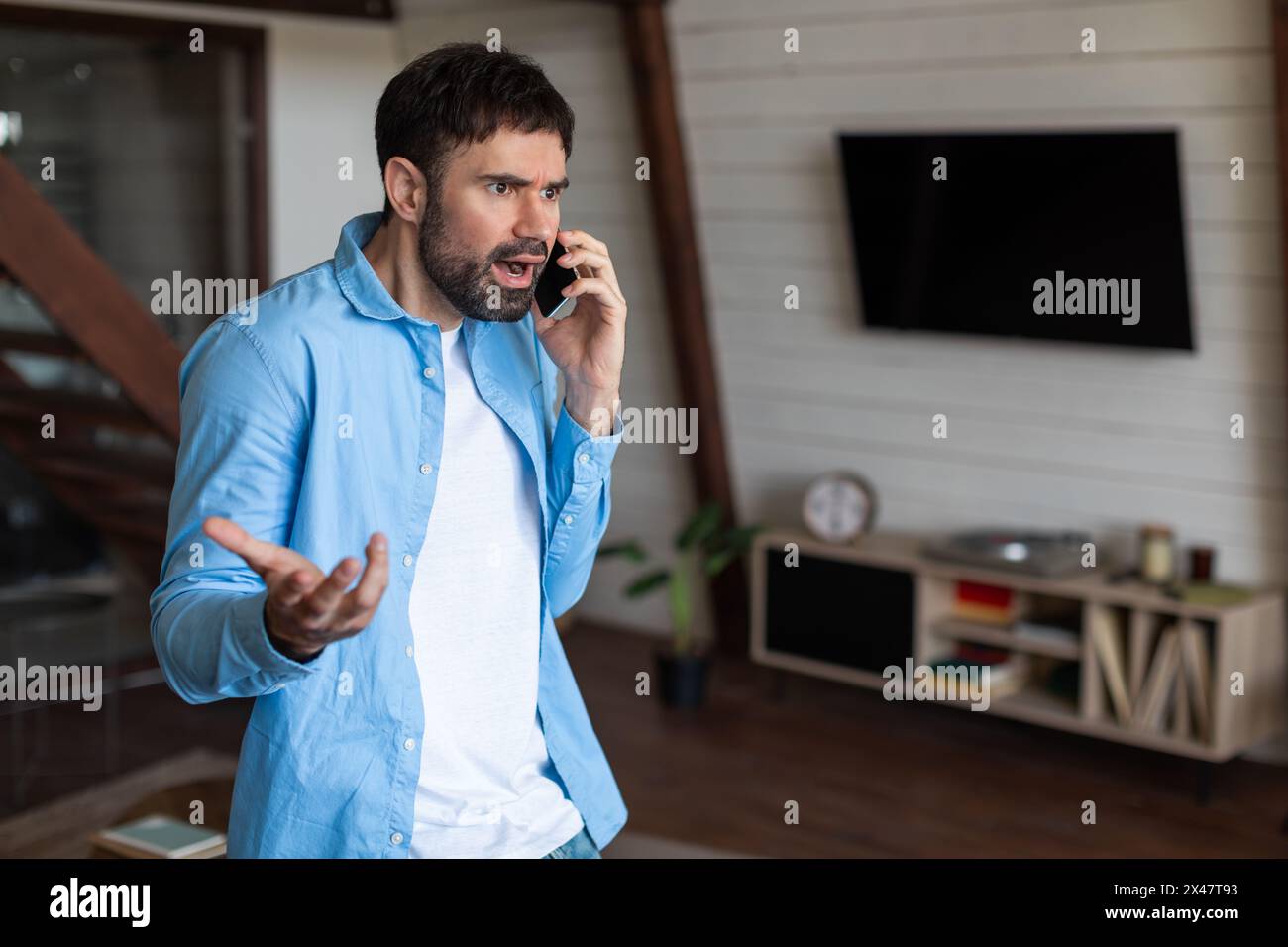 Animated man on mobile phone hi-res stock photography and images - Alamy