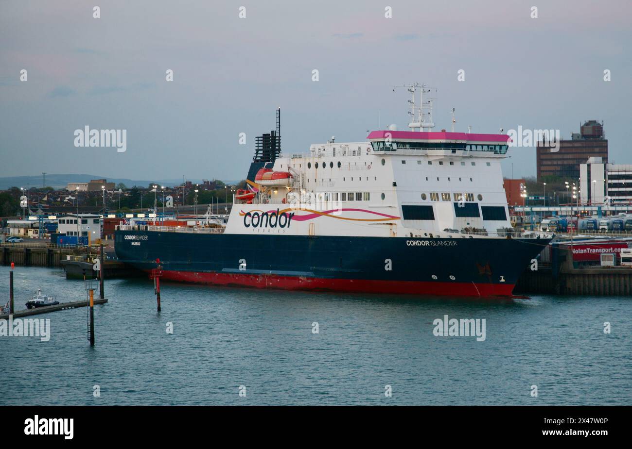 A view of the Condor Islander ferry at Portsmouth harbour, United ...