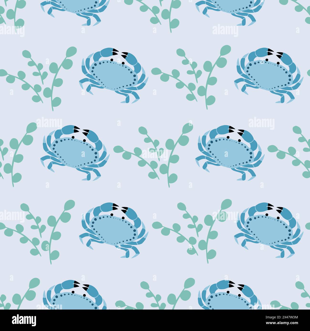 Blue crab seamless pattern background design Stock Vector Image & Art ...
