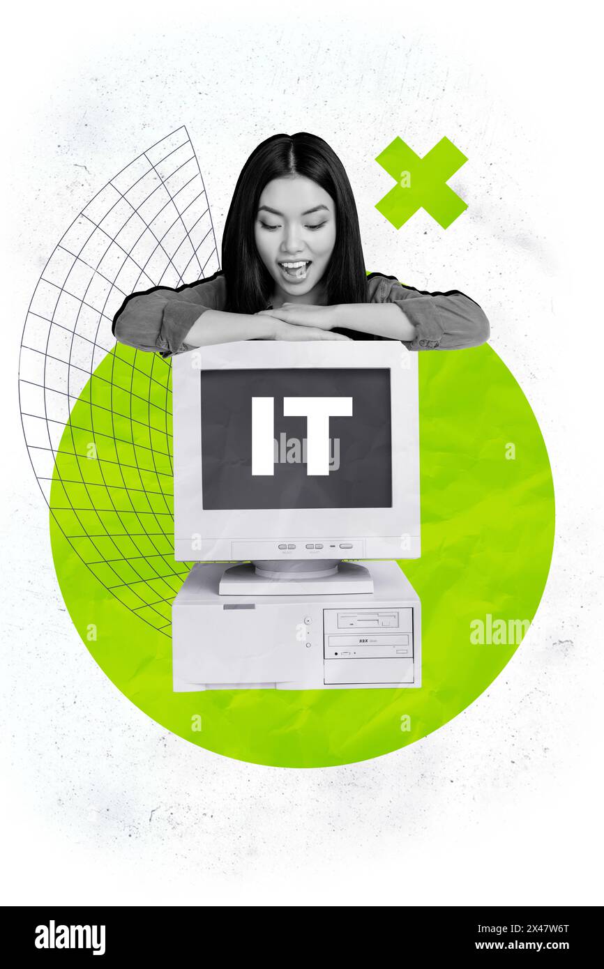 Composite trend artwork 3D photo collage of black white silhouette ...