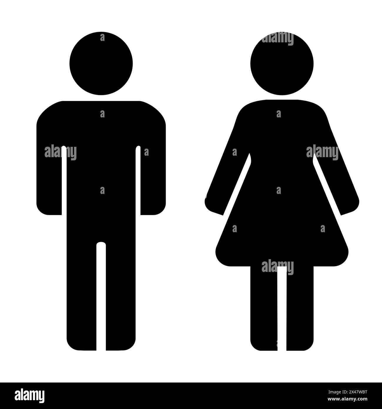 Man and woman icons. Restroom icon, toilet sign. Vector graphic Stock ...