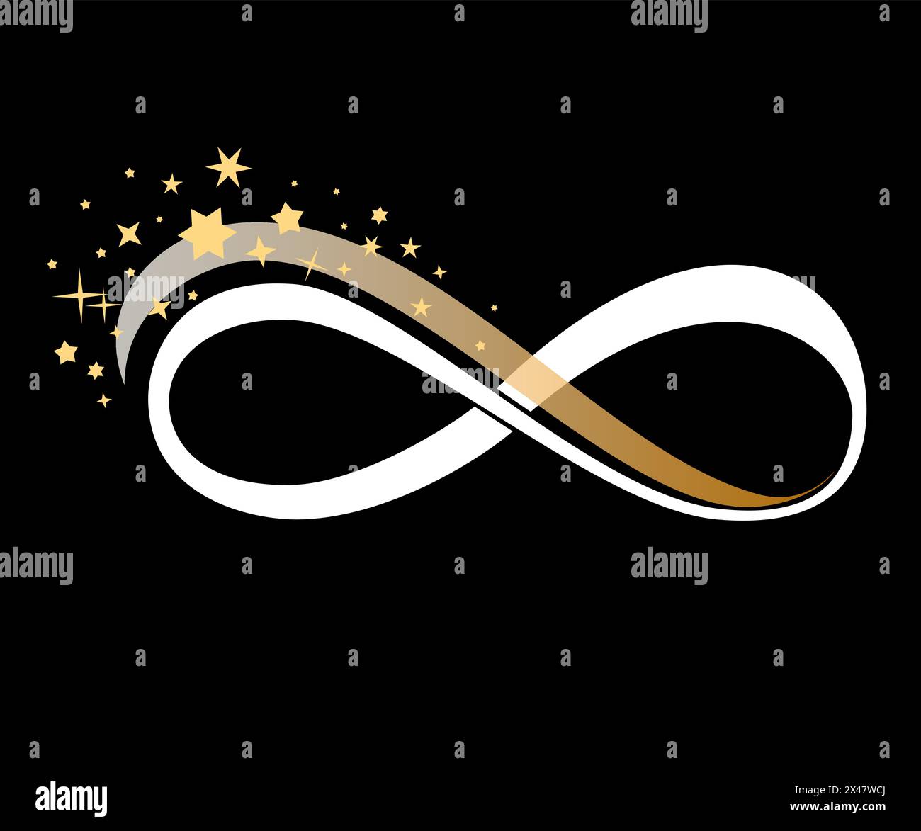 Limitless symbol icon. Vector graphic pattern on a black background ...