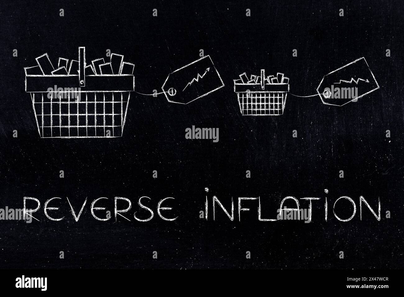 reverse Inflation and fix the cost of living conceptual image, shopping ...