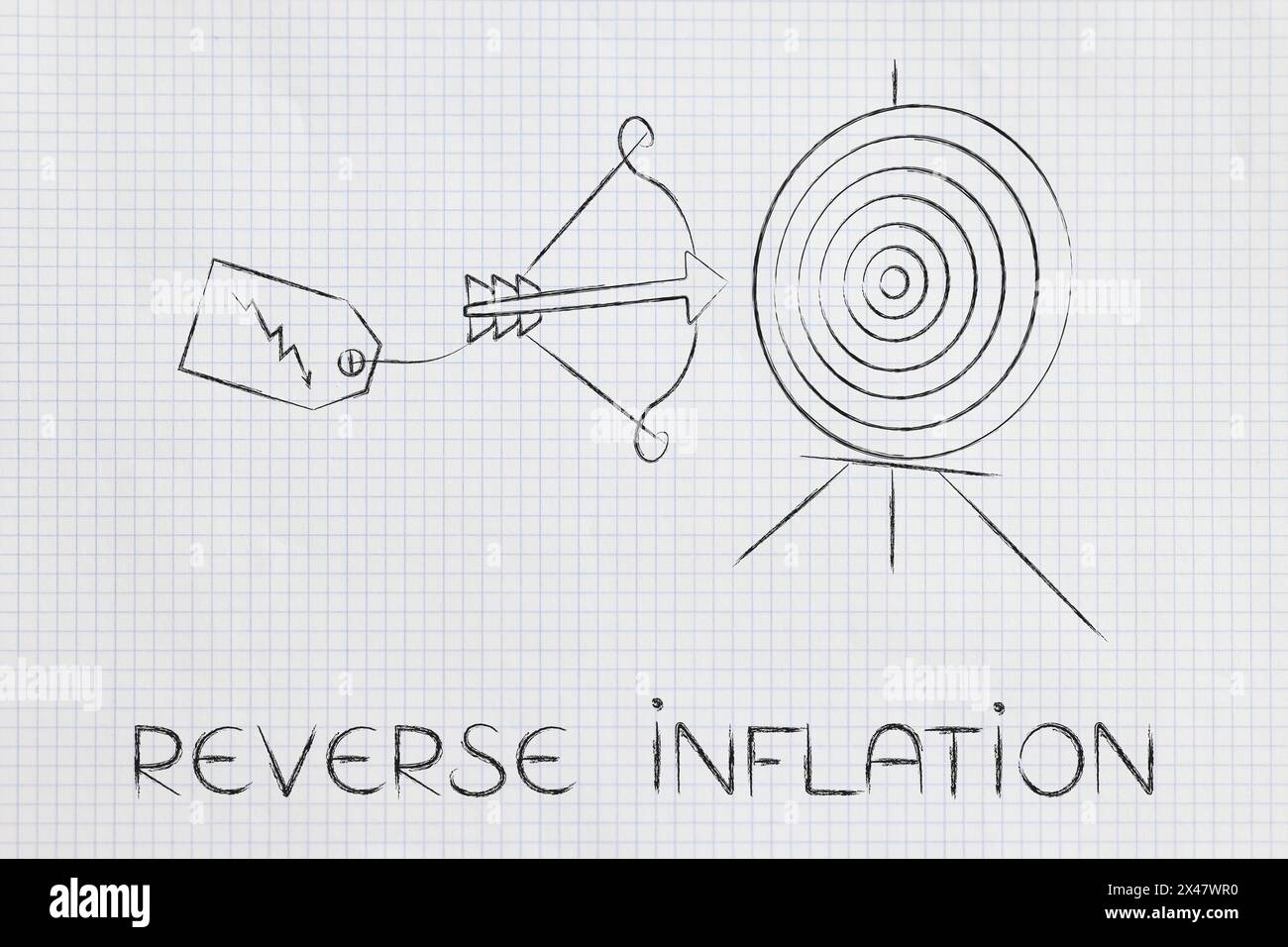 reverse Inflation and fix the cost of living conceptual image, target ...