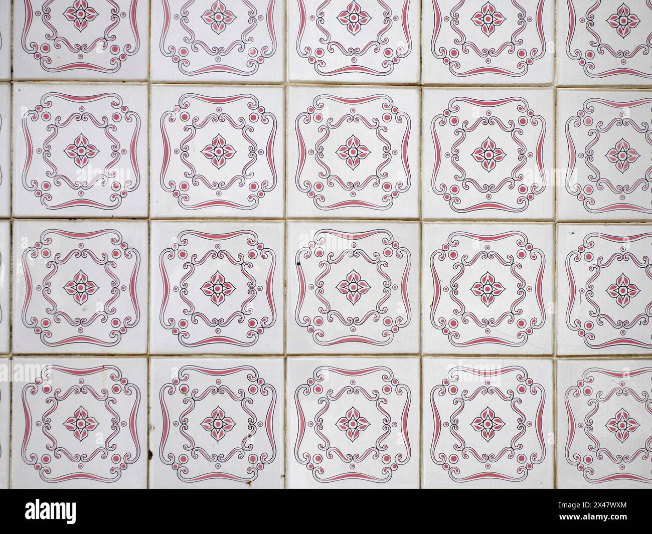 Aveiro, Portugal, Portuguese tiles Azulejo. Traditional pattern of ...