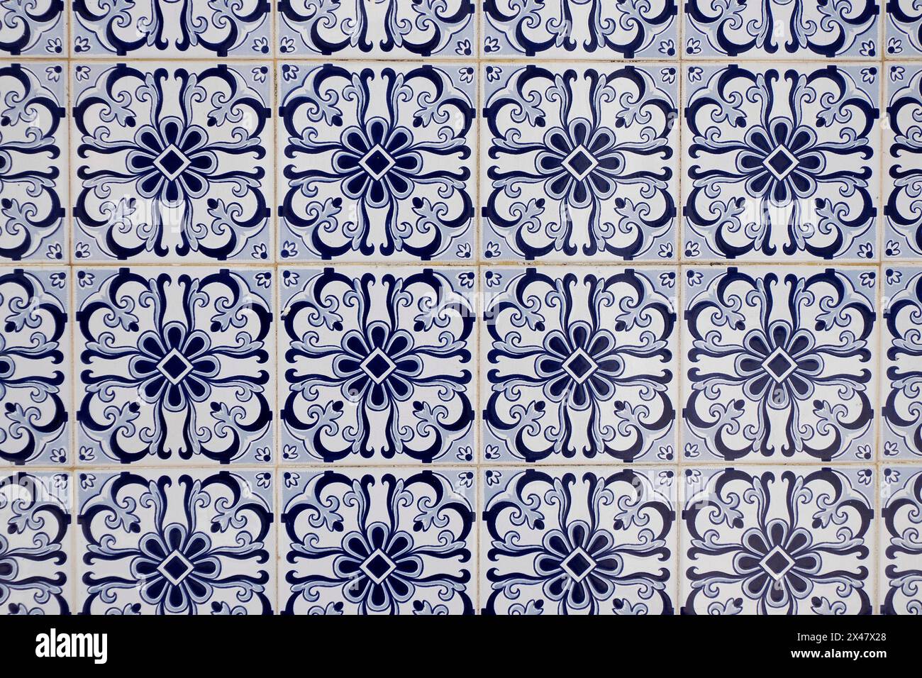 Aveiro, Portugal, Portuguese tiles Azulejo. Traditional pattern of ...