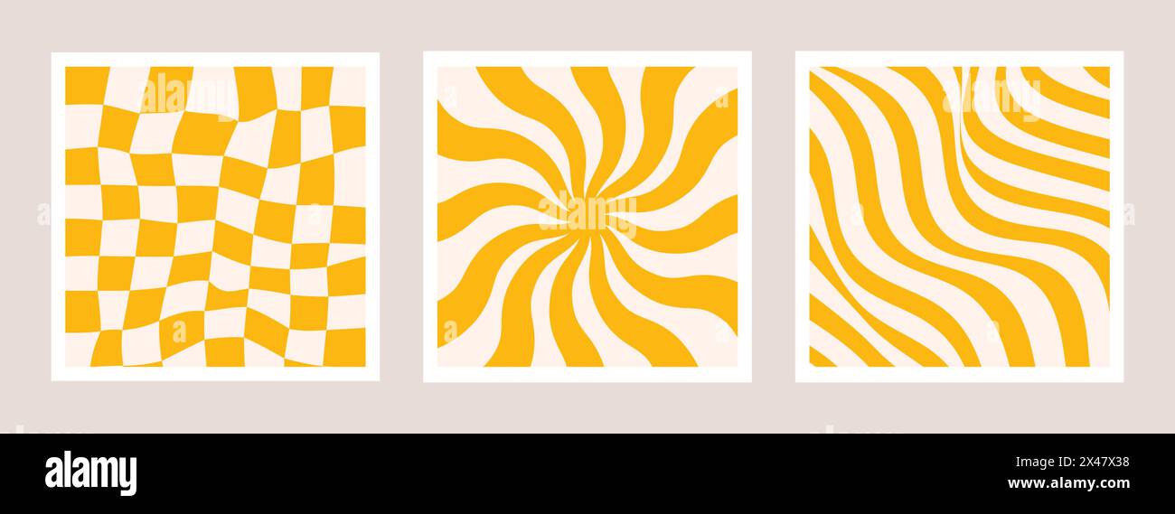 Abstract groovy backgrounds set. Hippie backdrops. Y2k aesthetic ...
