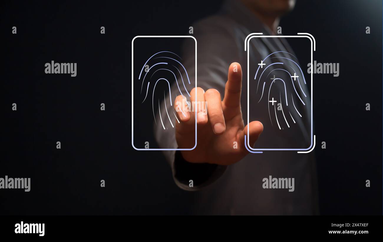Fingerprint scan access symbols hi-res stock photography and images - Alamy