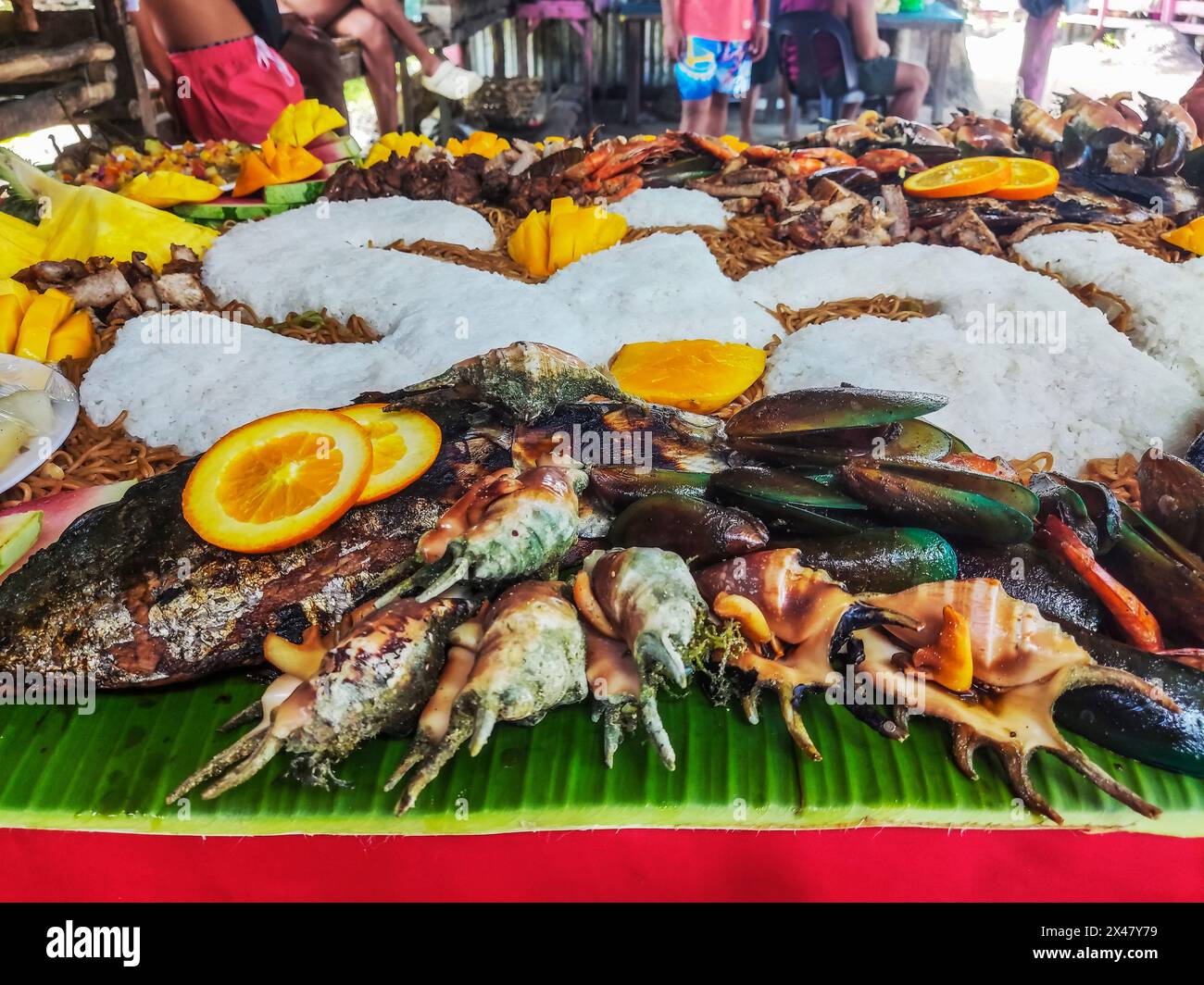 Siargao's boodle fight showcases the island's fresh seafood. Locals and ...
