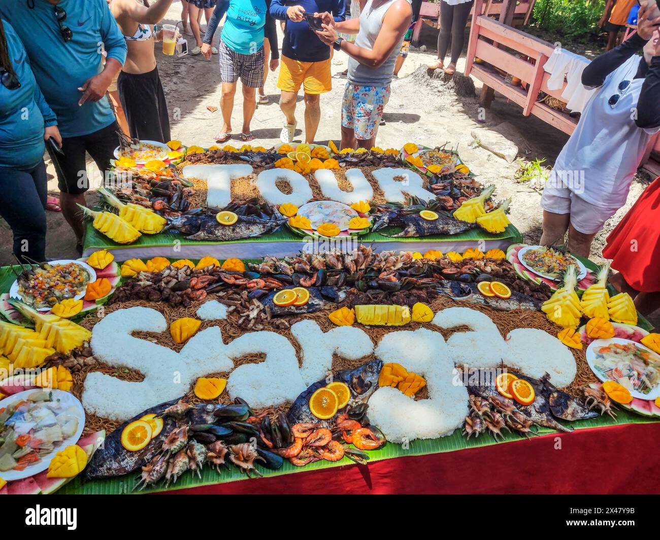 Siargao's boodle fight showcases the island's fresh seafood. Locals and ...