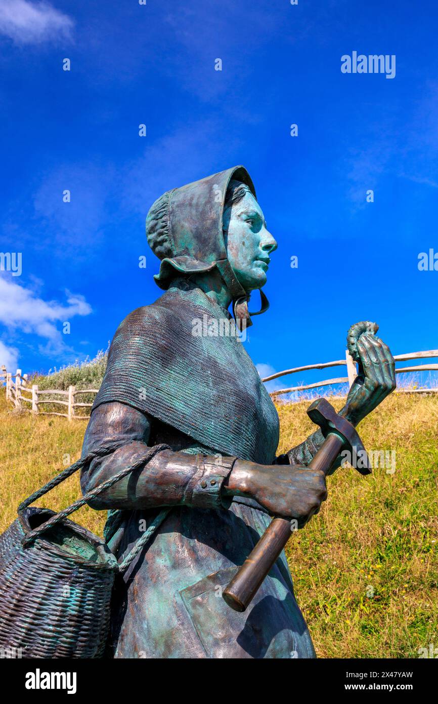 The statue of famous fossil hunter and palaeontologist Mary Anning by ...