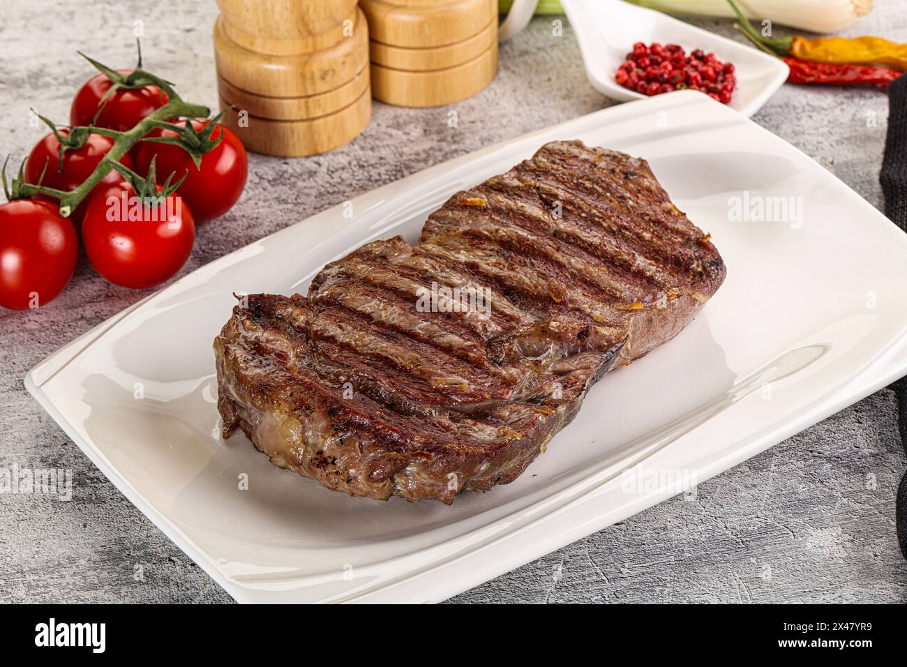 Rib eye steak grilled beef meat Stock Photo - Alamy