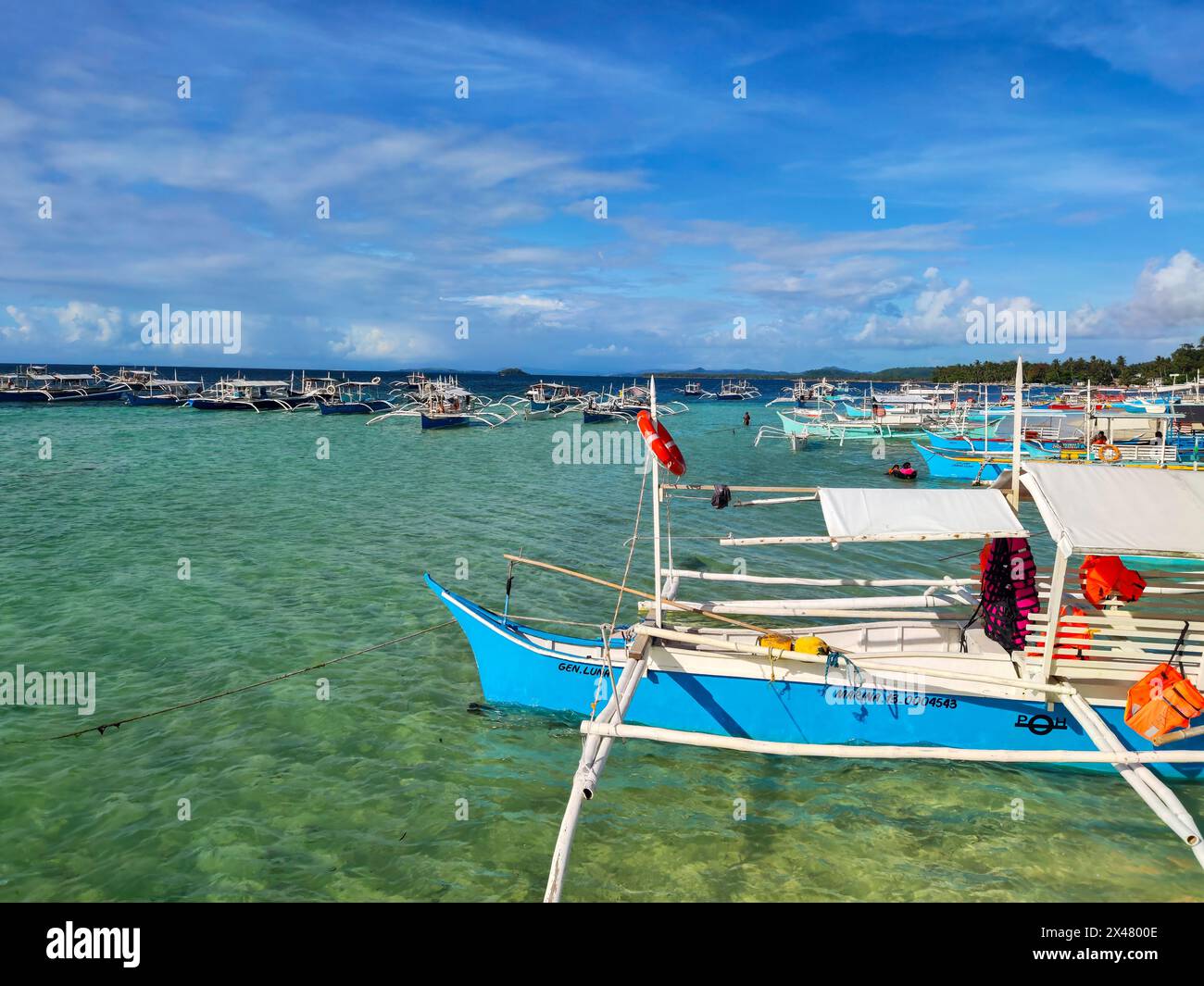 Tourist boats docked in Siargao Tourism port ready to take local and ...