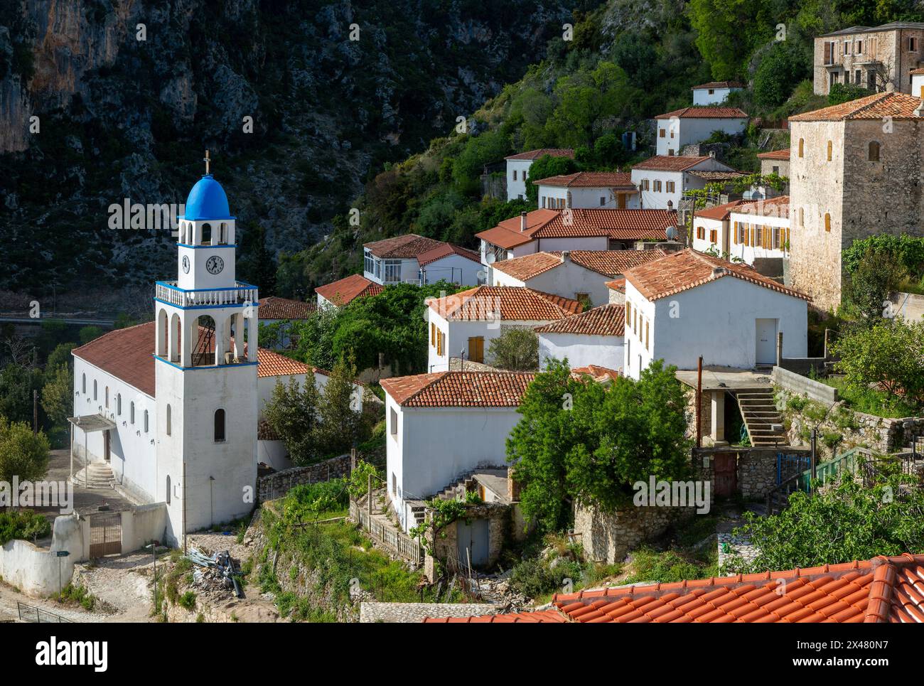 View over houses and rooftops to Greek Orthodox Church of Saint ...