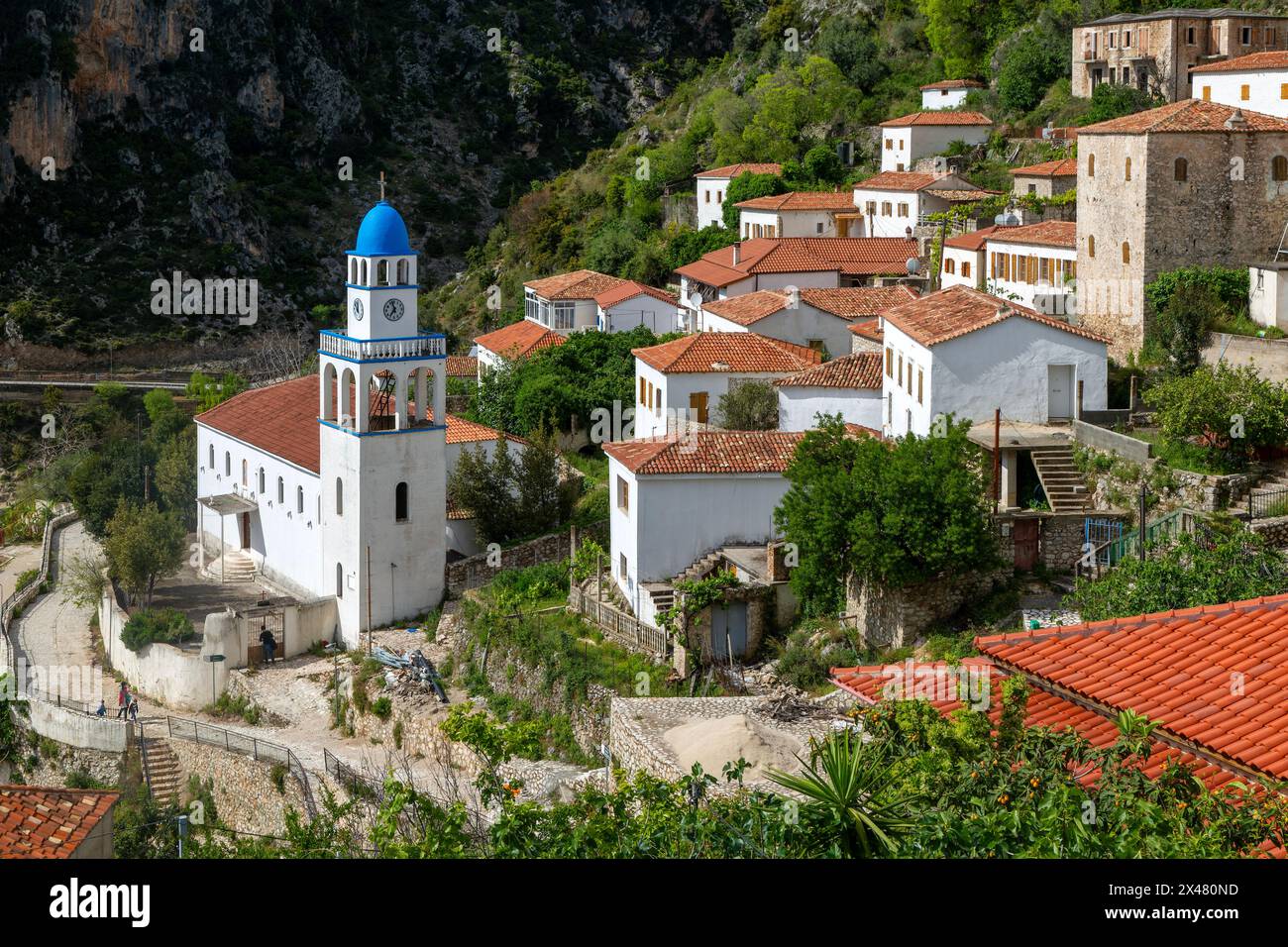 View over houses and rooftops to Greek Orthodox Church of Saint ...