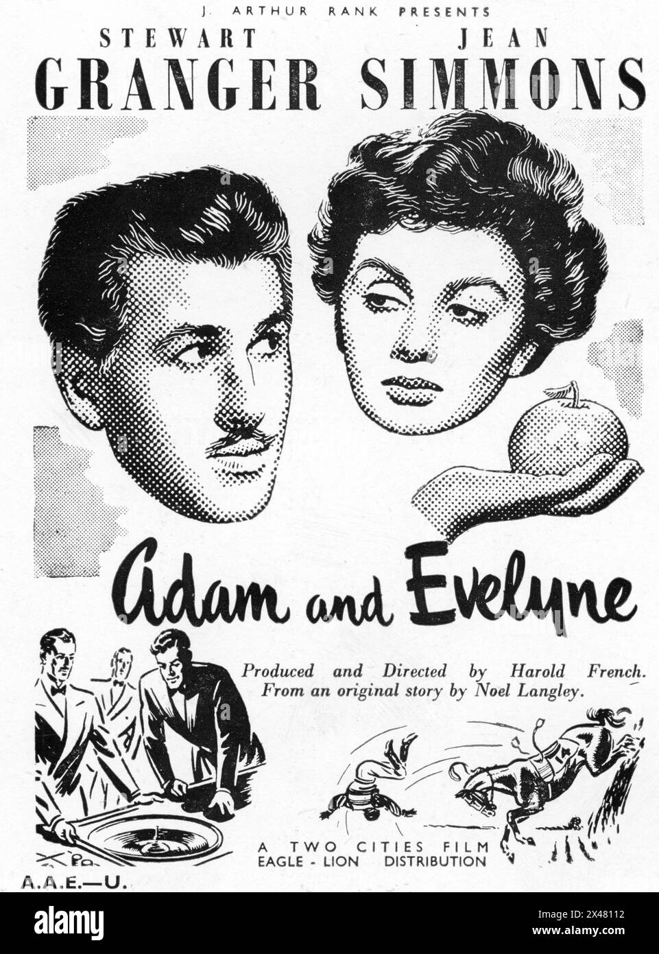 STEWART GRANGER and JEAN SIMMONS in ADAM AND EVELYNE 1949 director ...