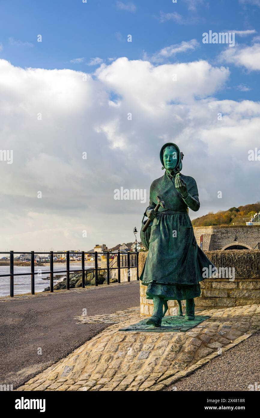 The statue of famous fossil hunter and palaeontologist Mary Anning by ...