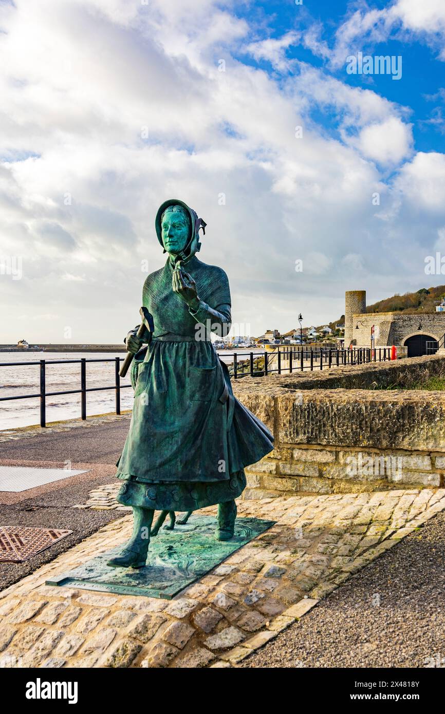The statue of famous fossil hunter and palaeontologist Mary Anning by ...
