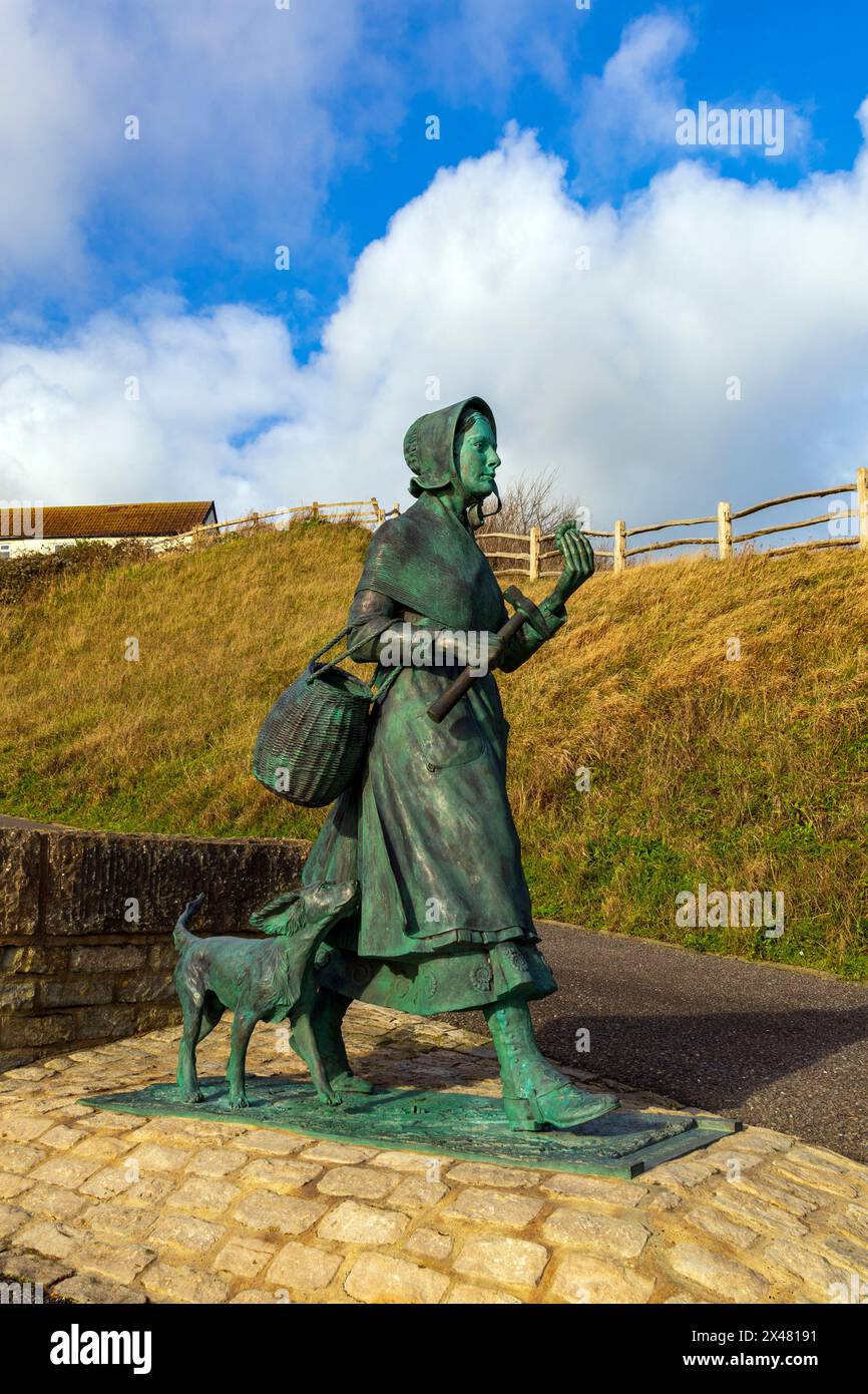The statue of famous fossil hunter and palaeontologist Mary Anning by ...