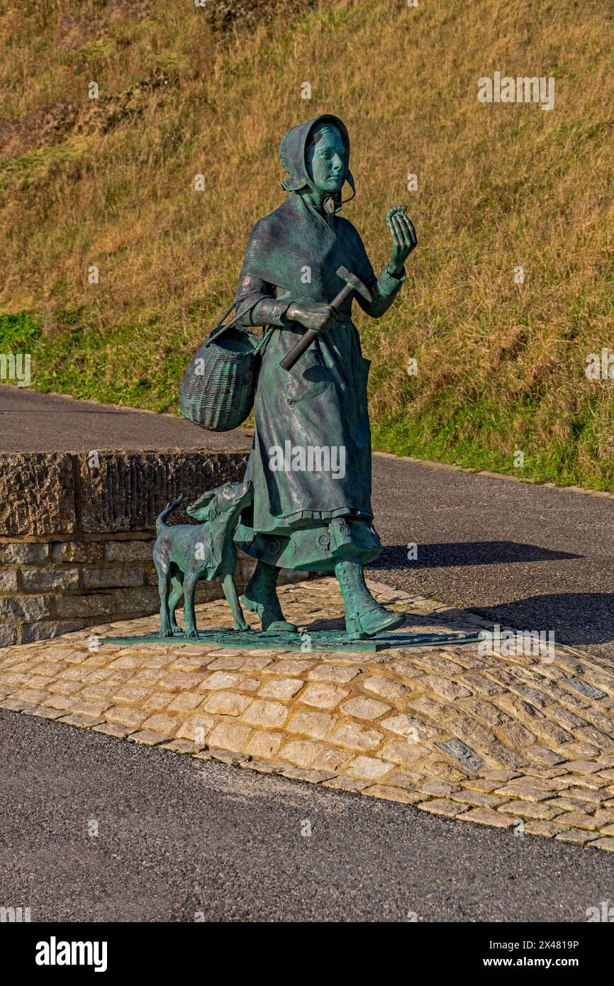 The statue of famous fossil hunter and palaeontologist Mary Anning by ...