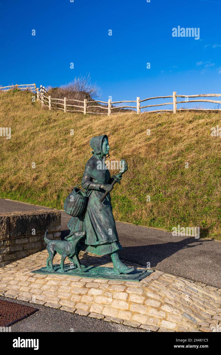 The statue of famous fossil hunter and palaeontologist Mary Anning by ...