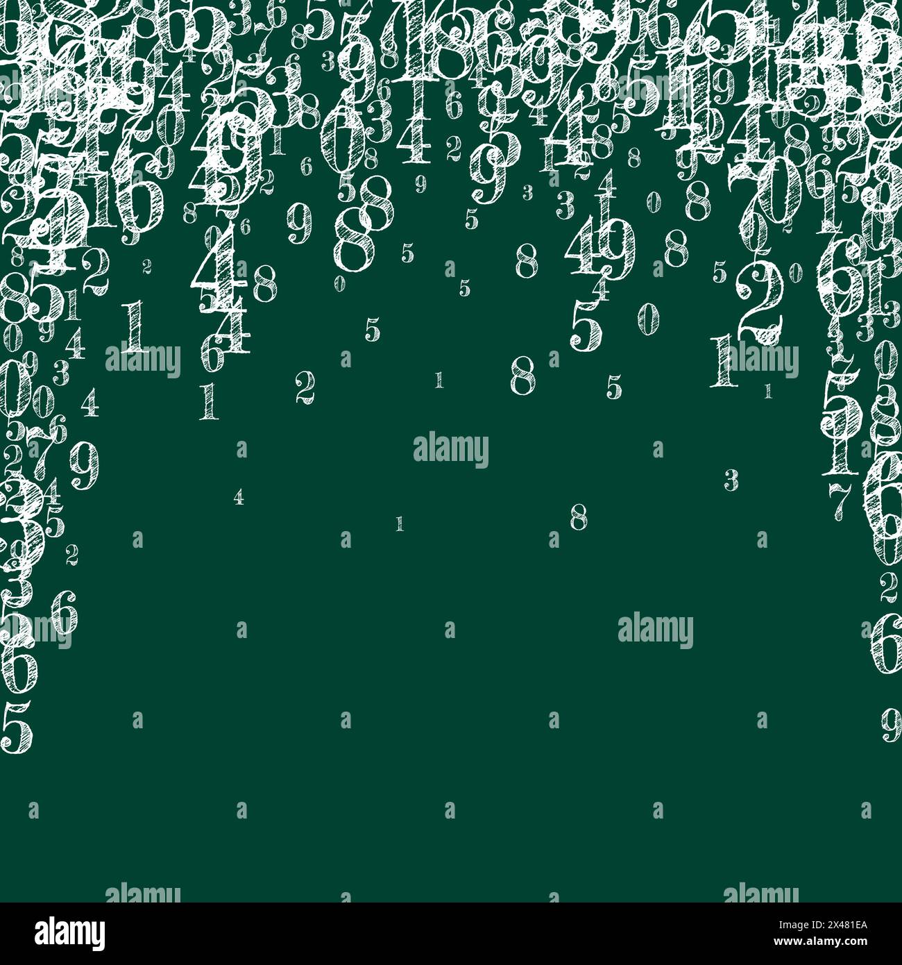 Flying digits and numbers. School math notebook cover. Back to school ...