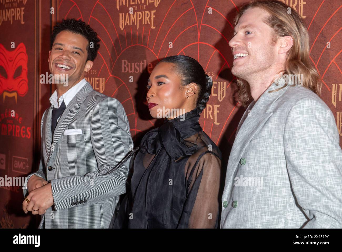 (L-R) Jacob Anderson, Kristin Dolan and Sam Reid attend the AMC ...