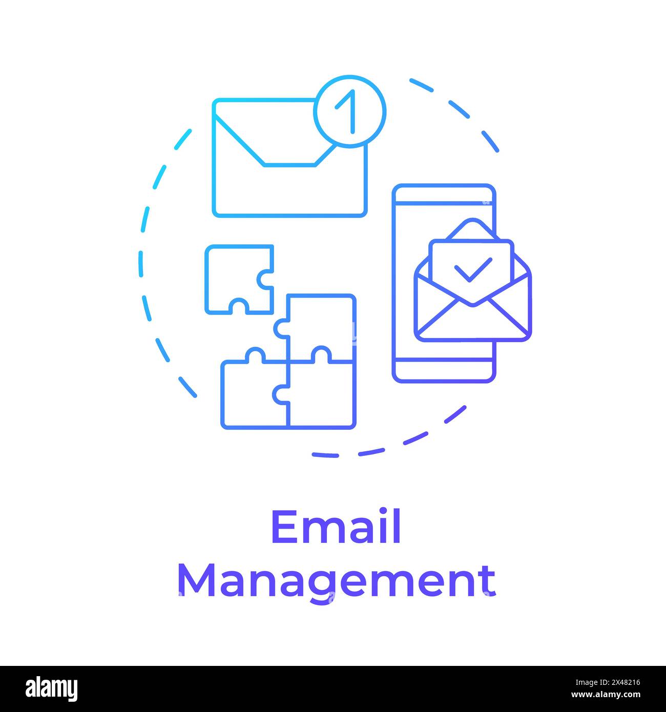 Email management blue gradient concept icon Stock Vector Image & Art ...