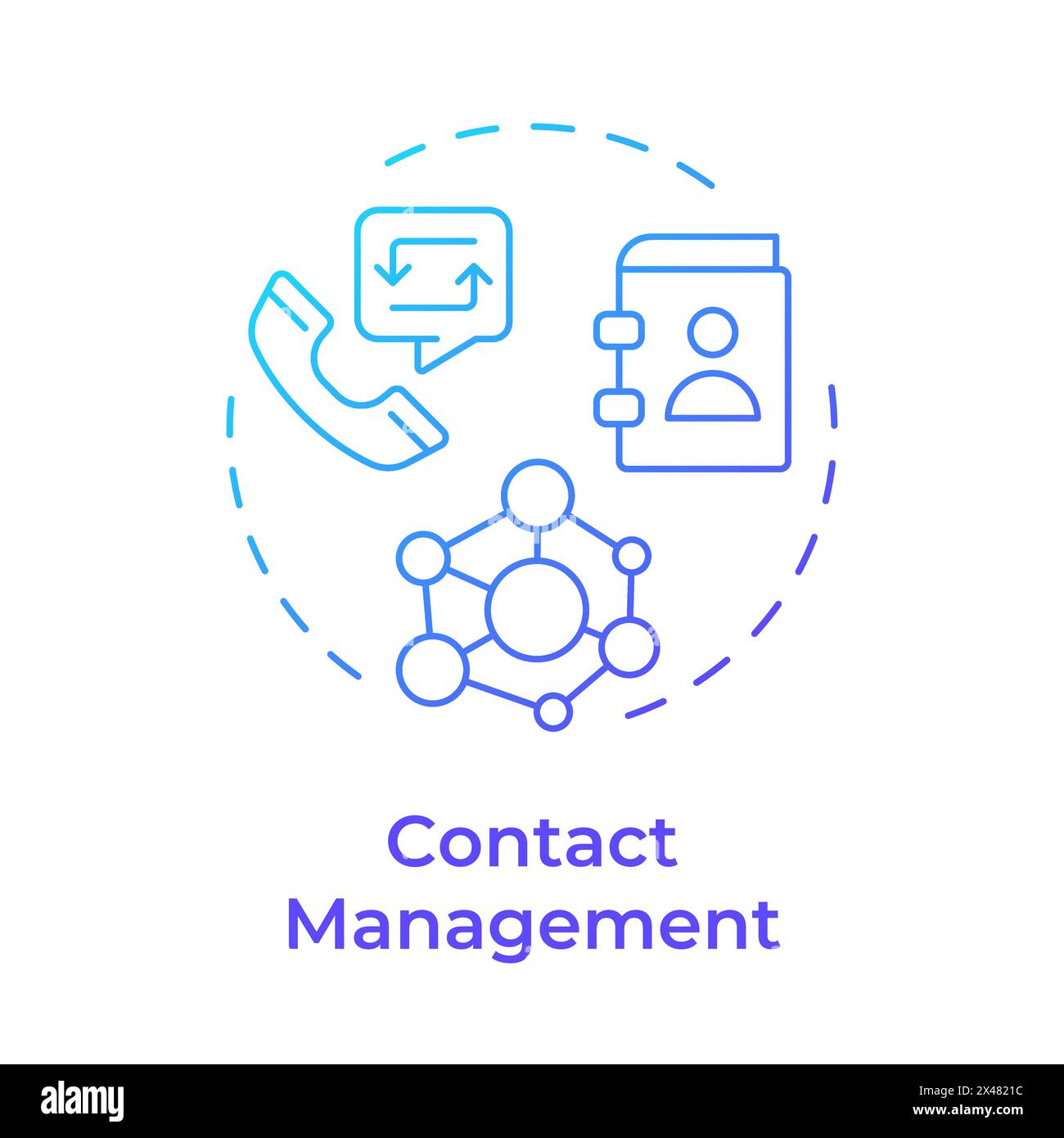 Contact management blue gradient concept icon Stock Vector Image & Art ...