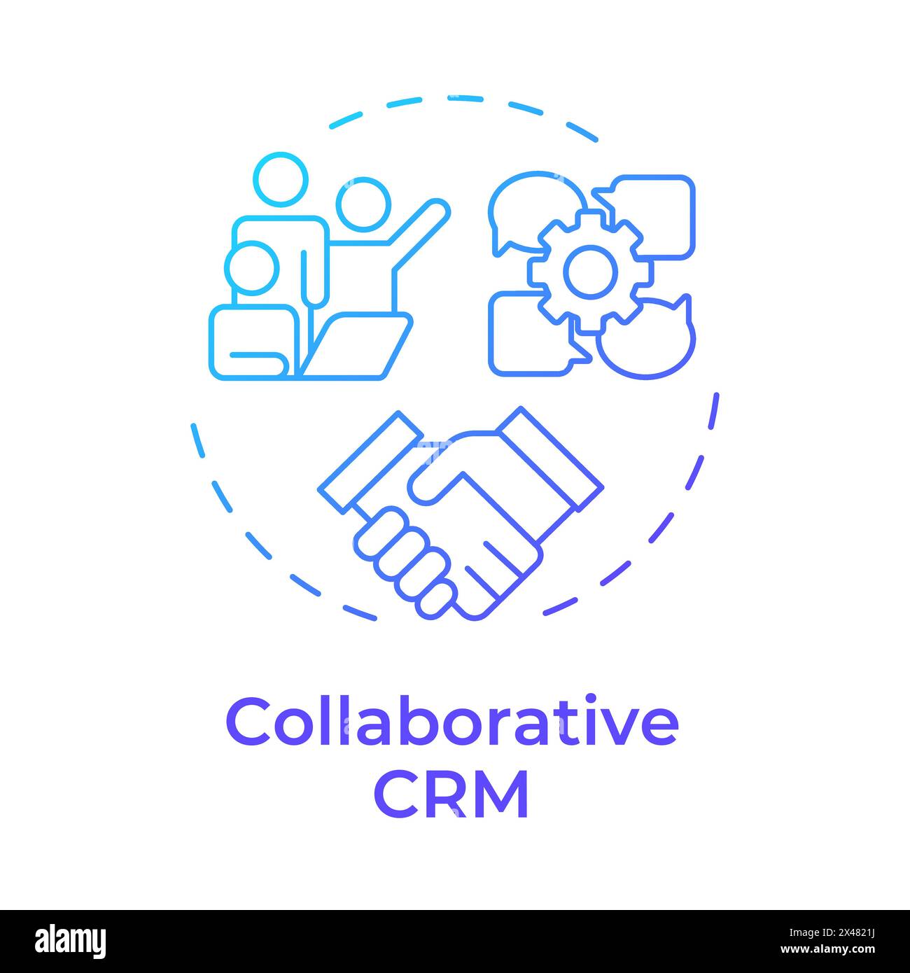 Collaborative Crm Blue Gradient Concept Icon Stock Vector Image And Art Alamy