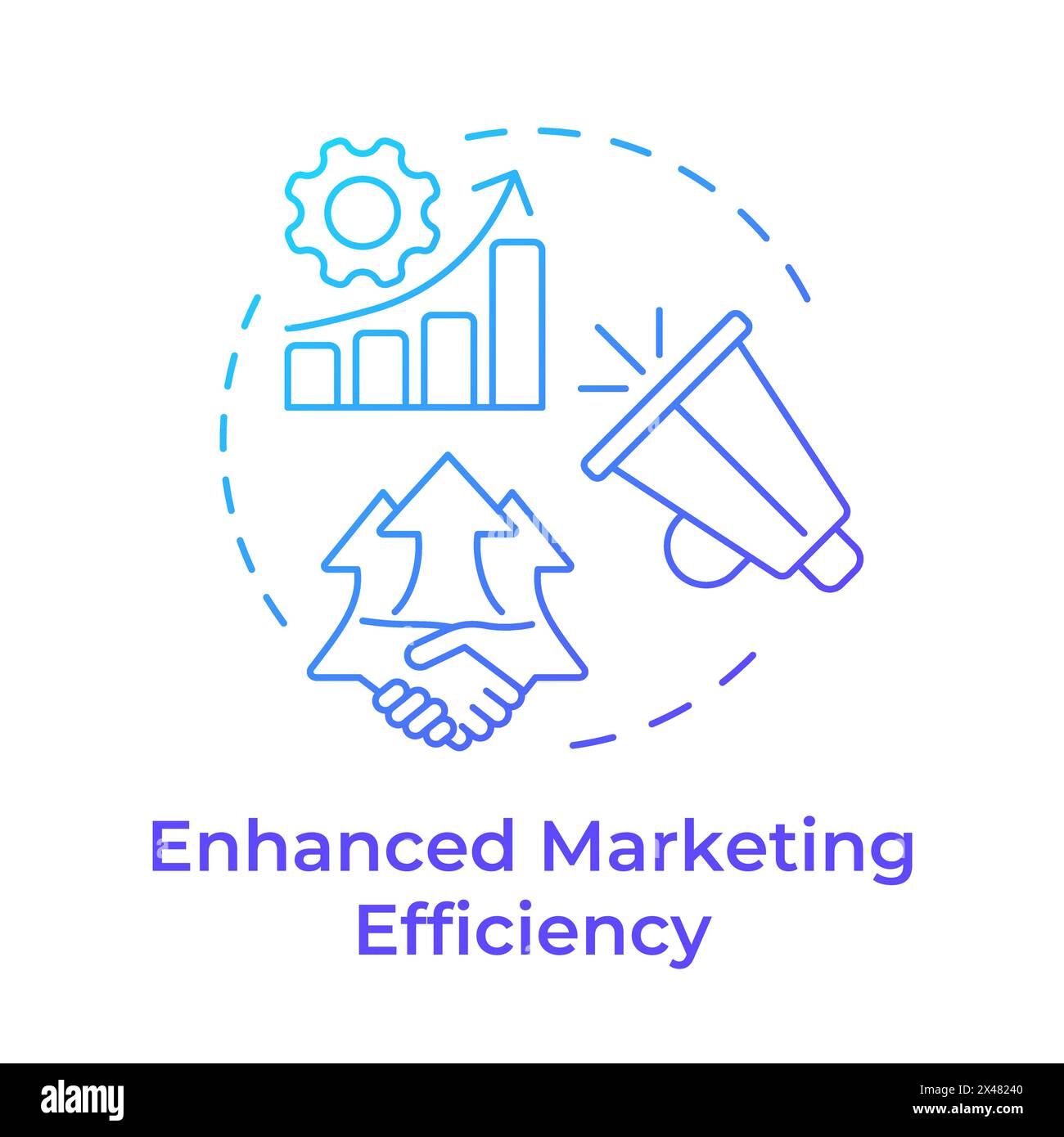 Enhanced marketing efficiency blue gradient concept icon Stock Vector ... Enhanced marketing efficiency blue gradient concept icon Stock Vector ...