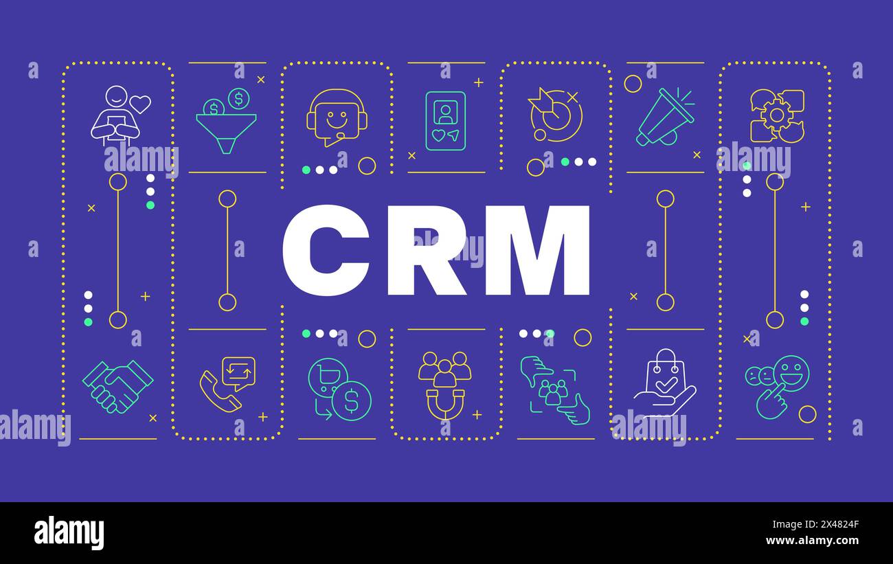 CRM blue word concept Stock Vector Image & Art - Alamy
