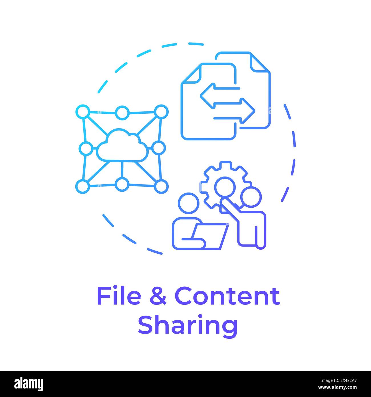 Files and content sharing blue gradient concept icon Stock Vector Image ...