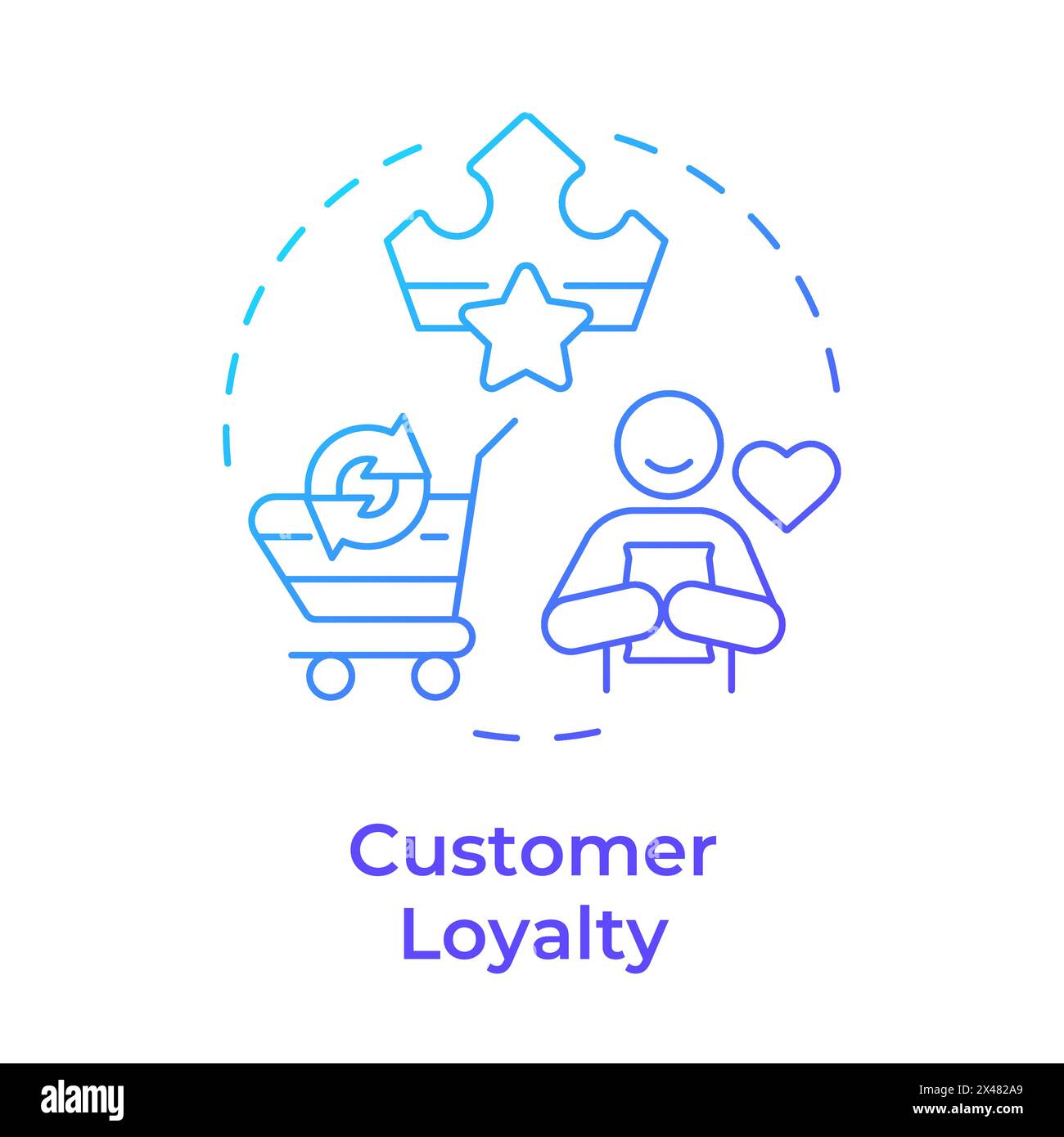 Customer loyalty blue gradient concept icon Stock Vector Image & Art ...